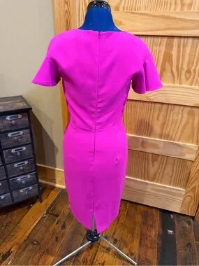 Black Halo | Dresses | Black Halo Fuchsia Knotfront Midi Dress | Poshmark